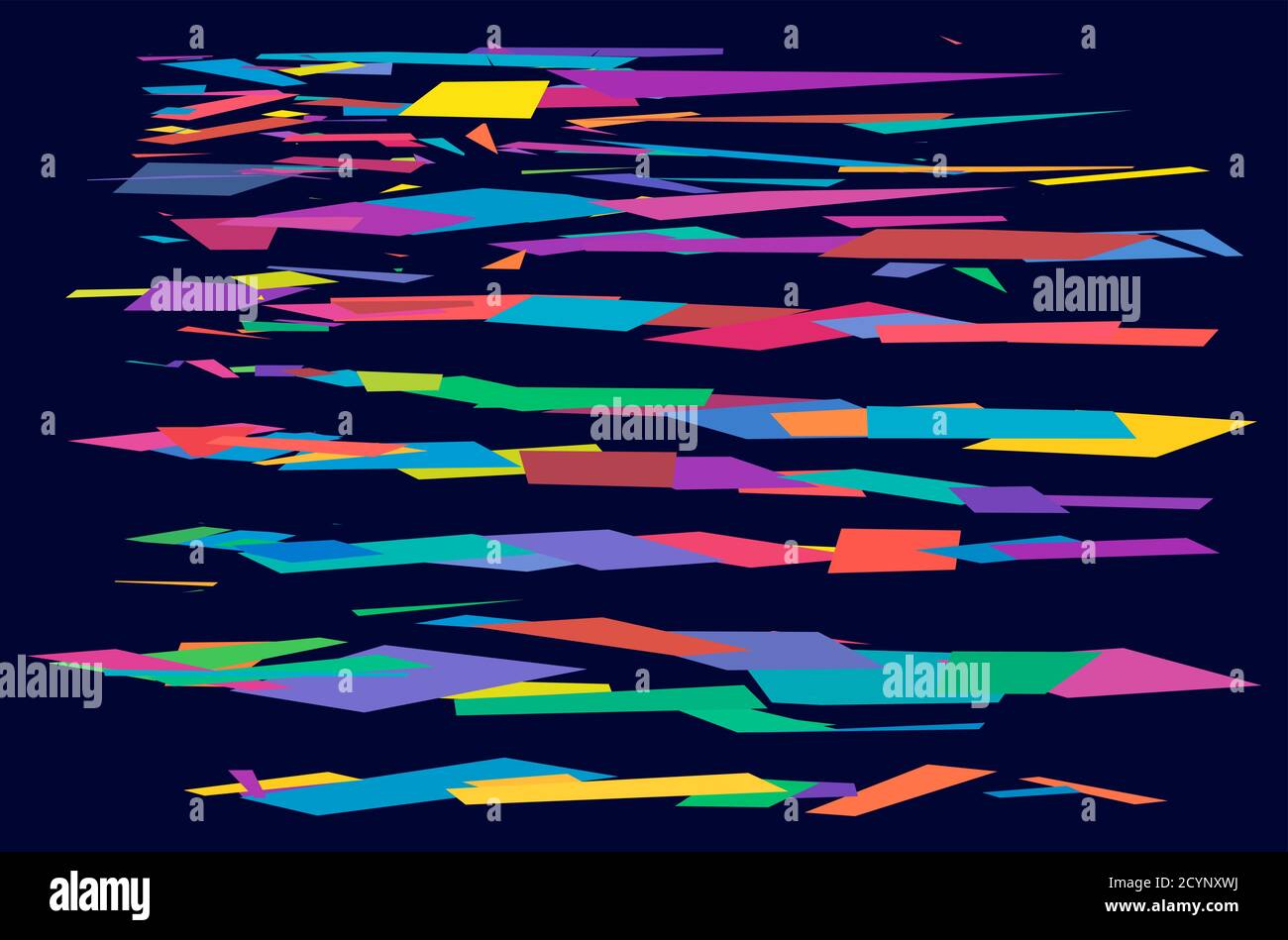 Abstract vector art - Random geometry shapes vector illustration. Generative art. Angular and ...