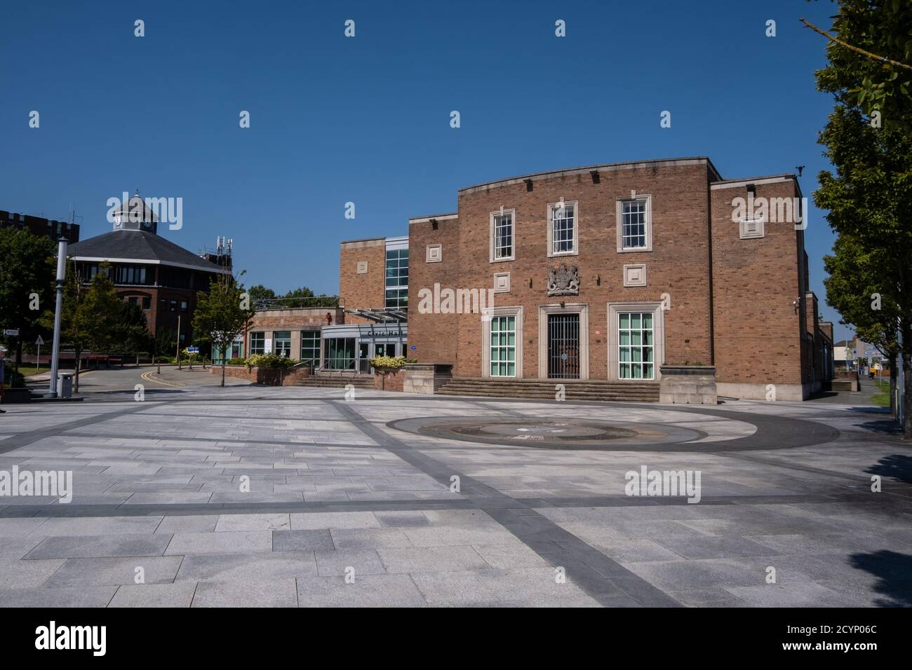 Main square council offices and civic hall in the town centre of ...