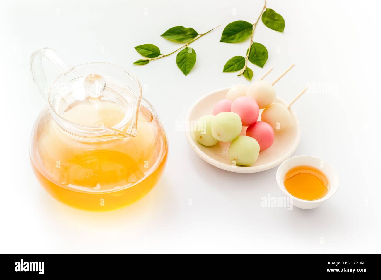 Asian cooking background - traditional sweets Dango, dumpling rice cake ...