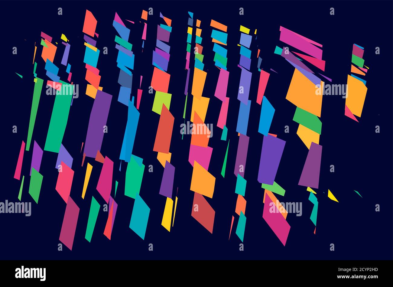 Abstract vector art - Random geometry shapes vector illustration. Generative art. Angular and ...