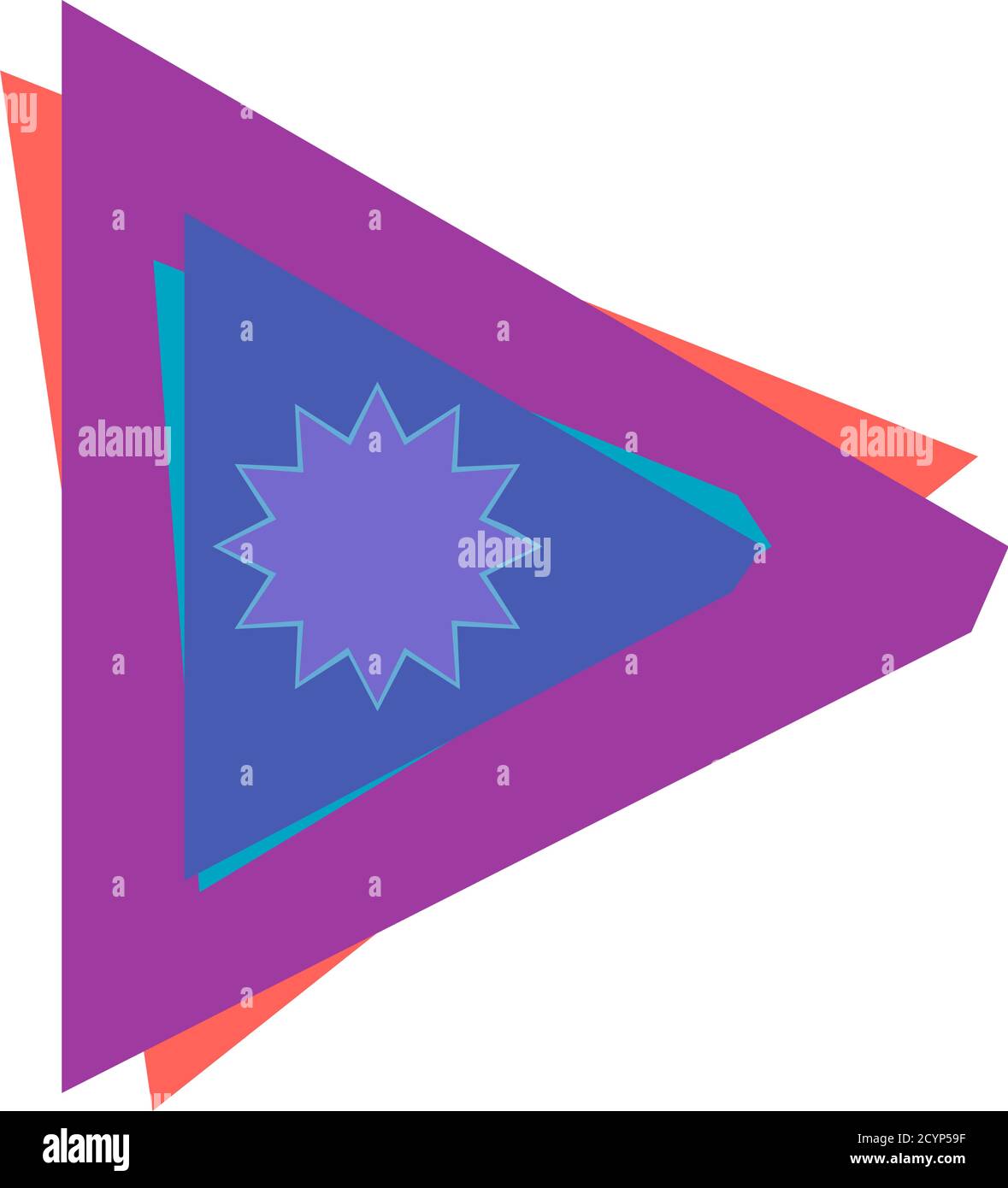 Abstract random geometry shape. Generative art geometric zig-zag, criss ...