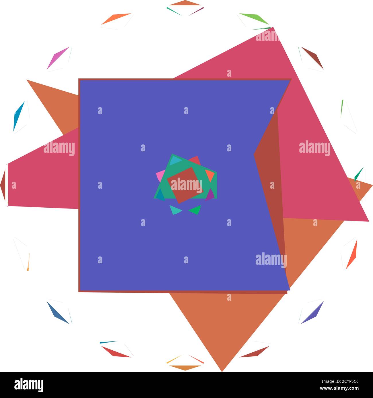 Abstract random geometry shape. Generative art geometric zig-zag, criss ...