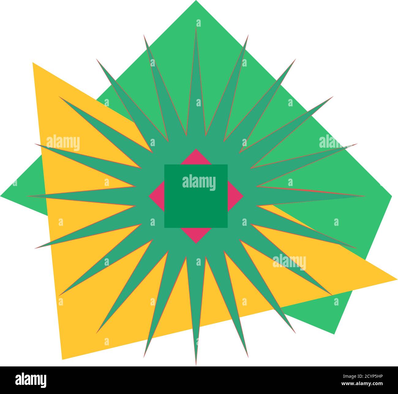 Abstract random geometry shape. Generative art geometric zig-zag, criss ...