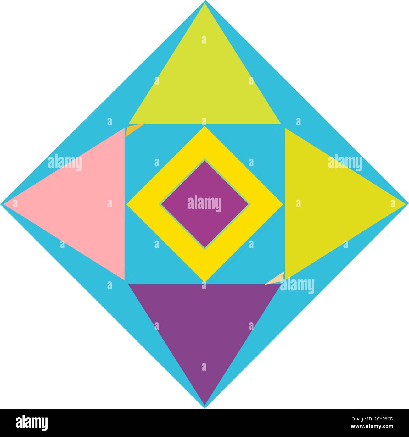 Abstract random geometry shape. Generative art geometric zig-zag, criss ...
