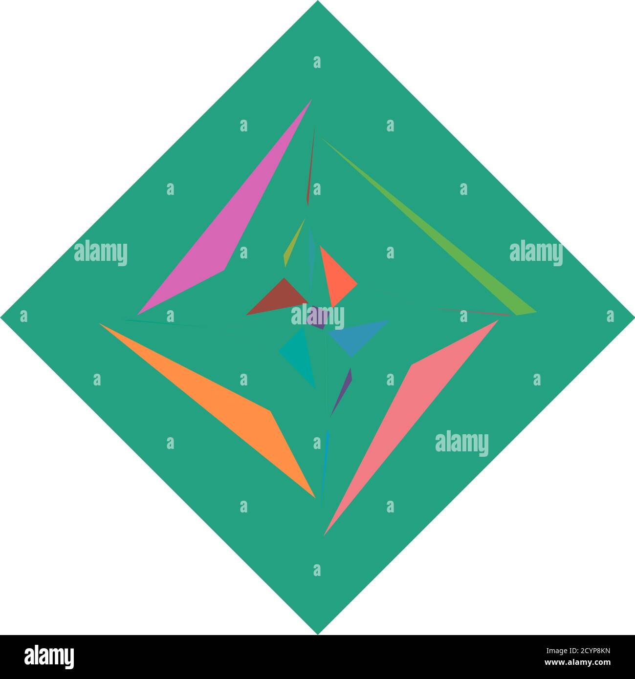 Abstract random geometry shape. Generative art geometric zig-zag, criss ...