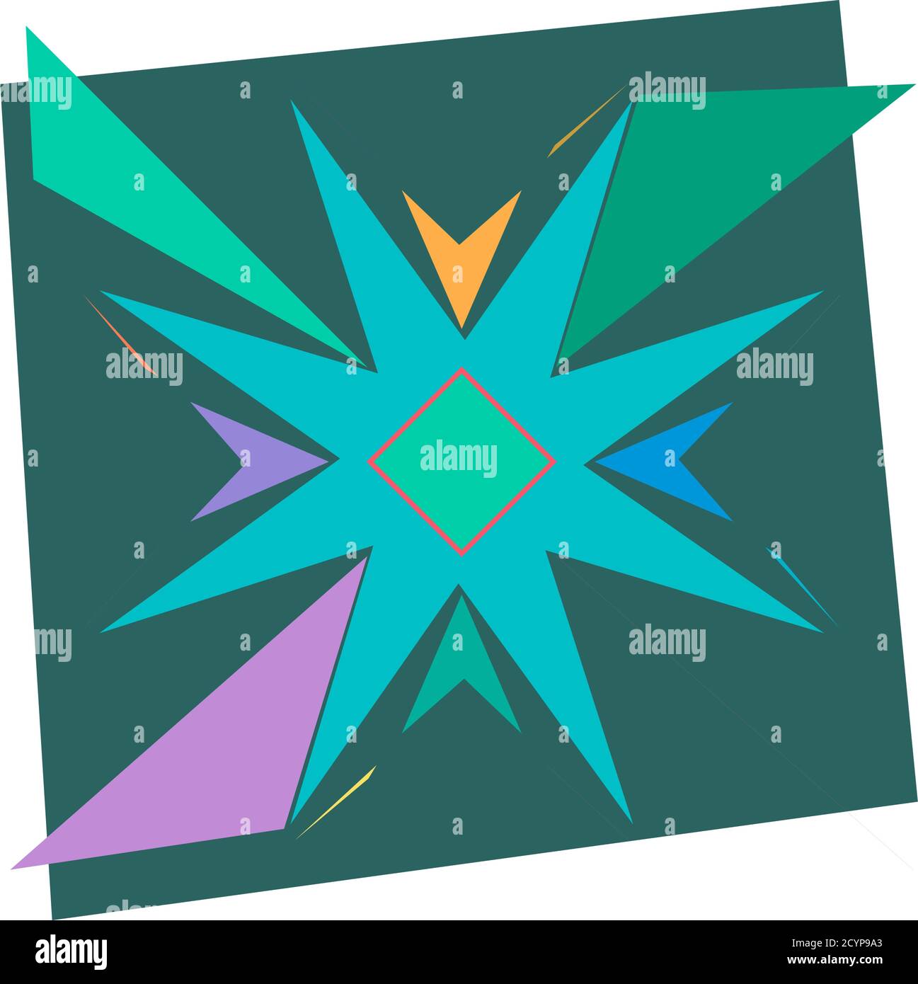 Abstract random geometry shape. Generative art geometric zig-zag, criss ...