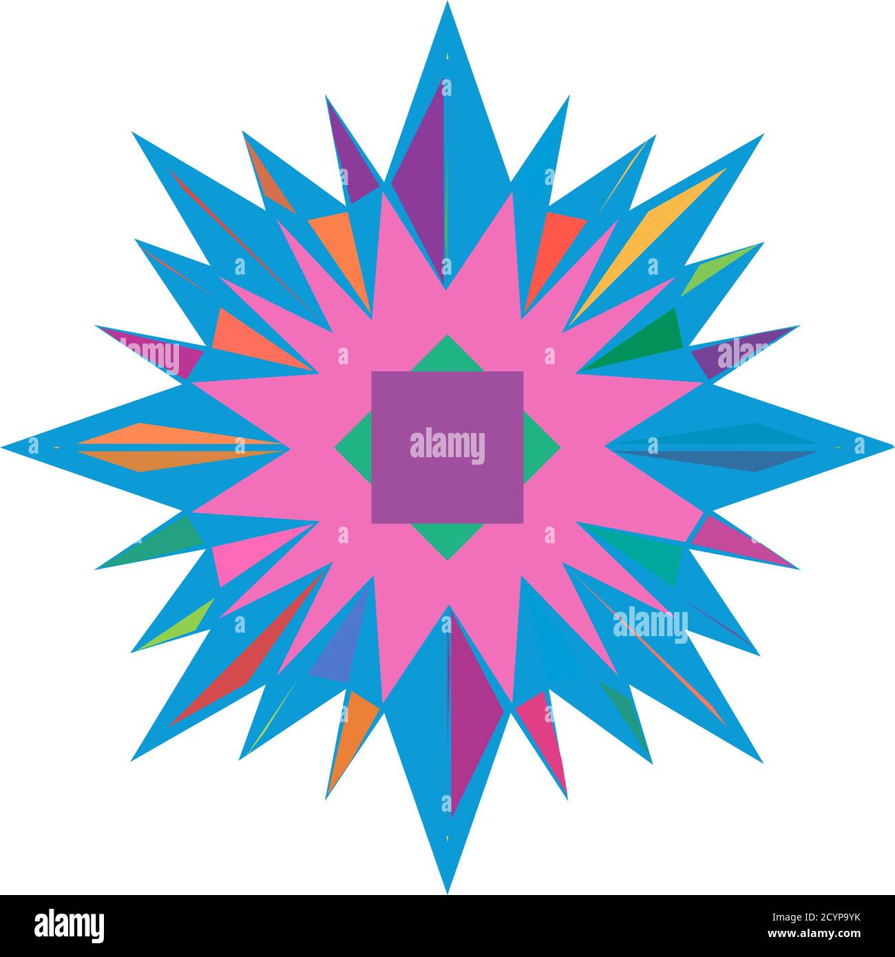 Abstract random geometry shape. Generative art geometric zig-zag, criss ...
