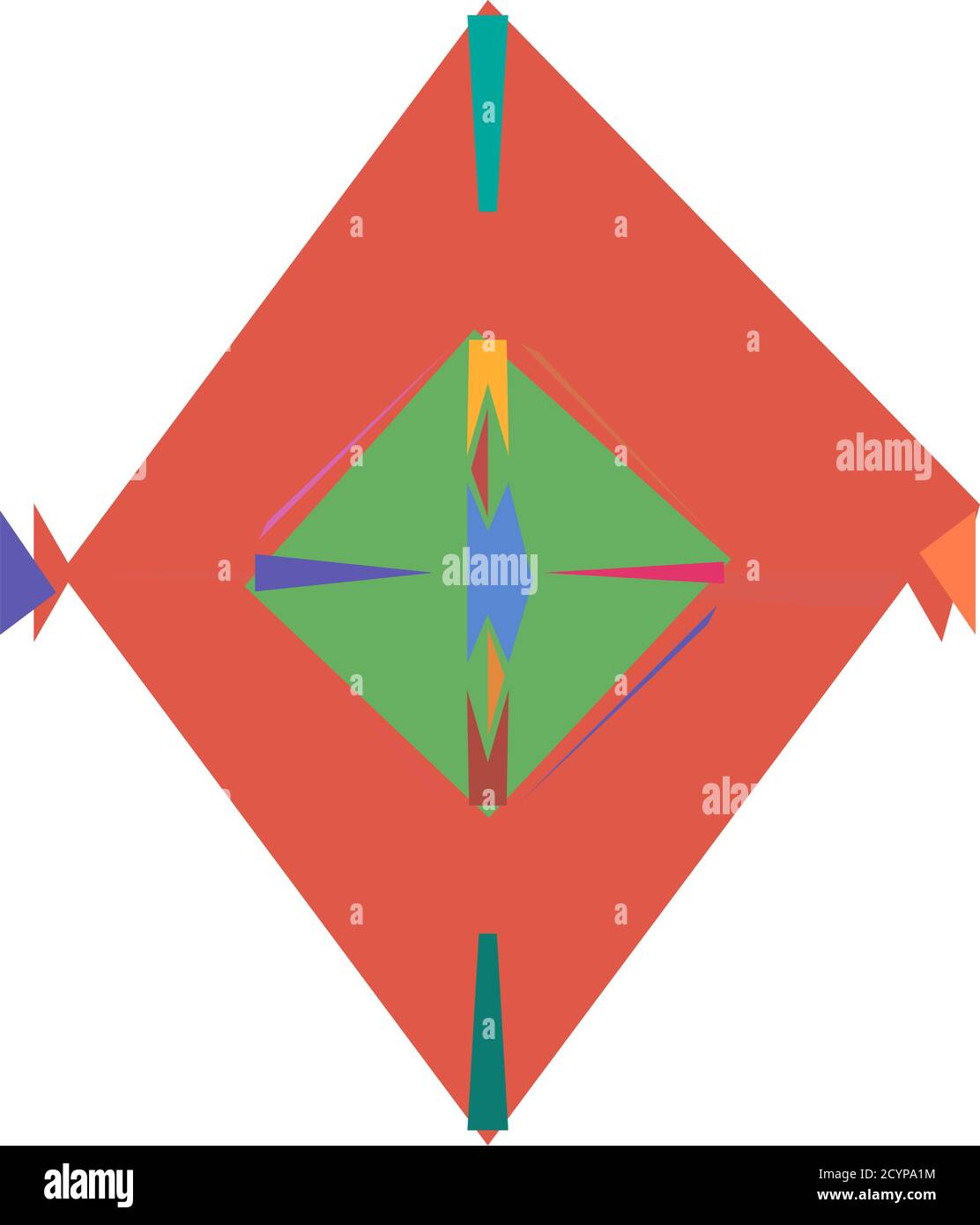 Abstract random geometry shape. Generative art geometric zig-zag, criss ...