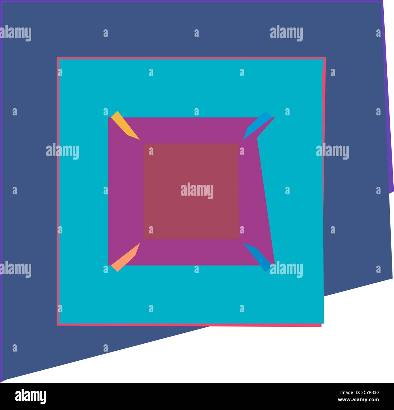 Abstract random geometry shape. Generative art geometric zig-zag, criss ...