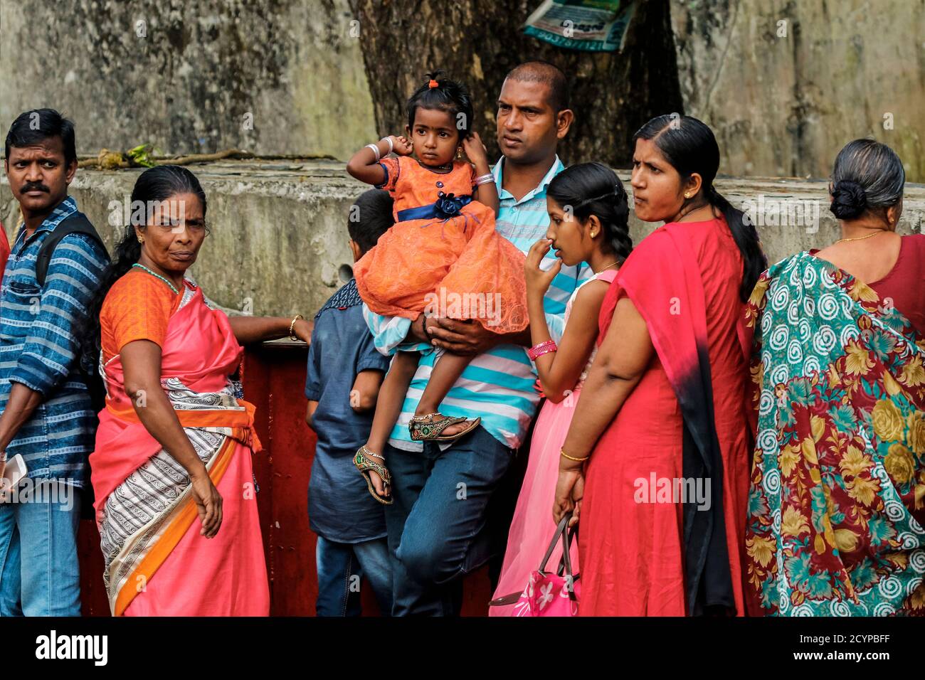 People waiting for the ferry to Fort Vypin on the Fort Cochin ...