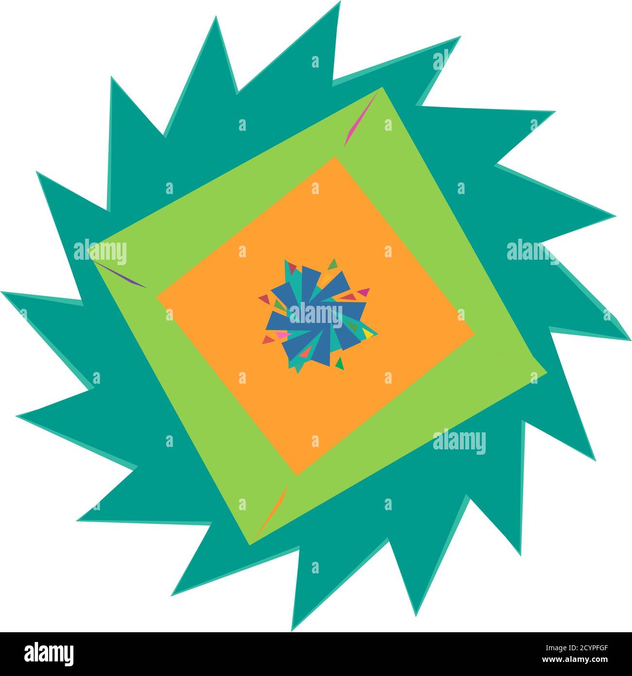 Abstract random geometry shape. Generative art geometric zig-zag, criss ...