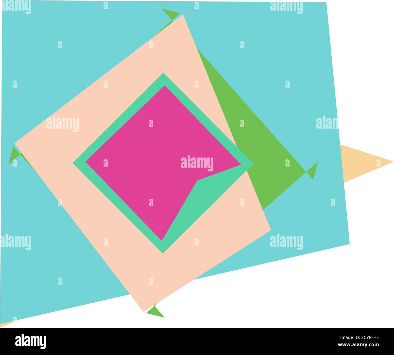 Abstract random geometry shape. Generative art geometric zig-zag, criss ...