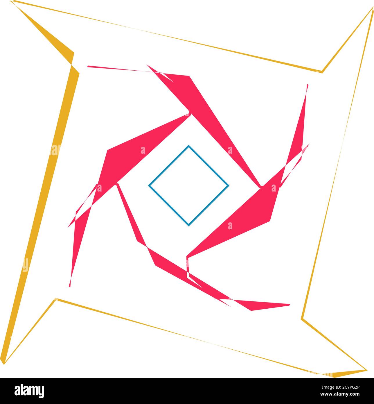 Abstract random geometry shape. Generative art geometric zig-zag, criss ...