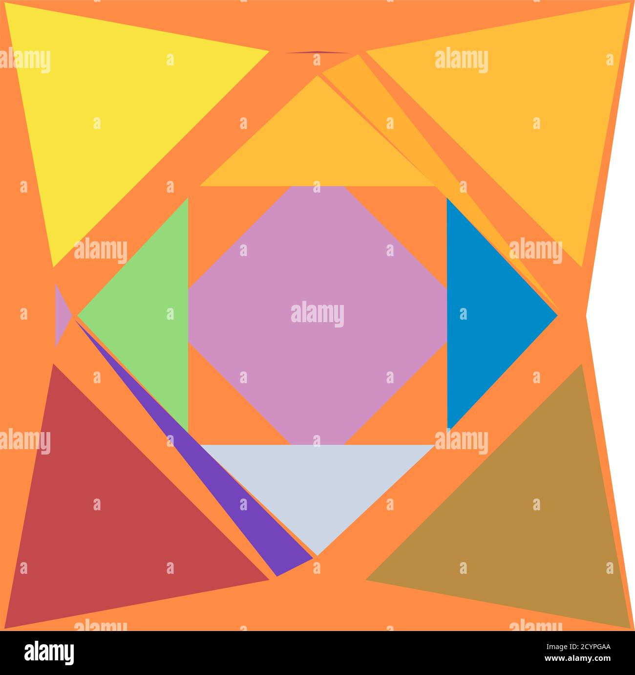 Abstract random geometry shape. Generative art geometric zig-zag, criss ...