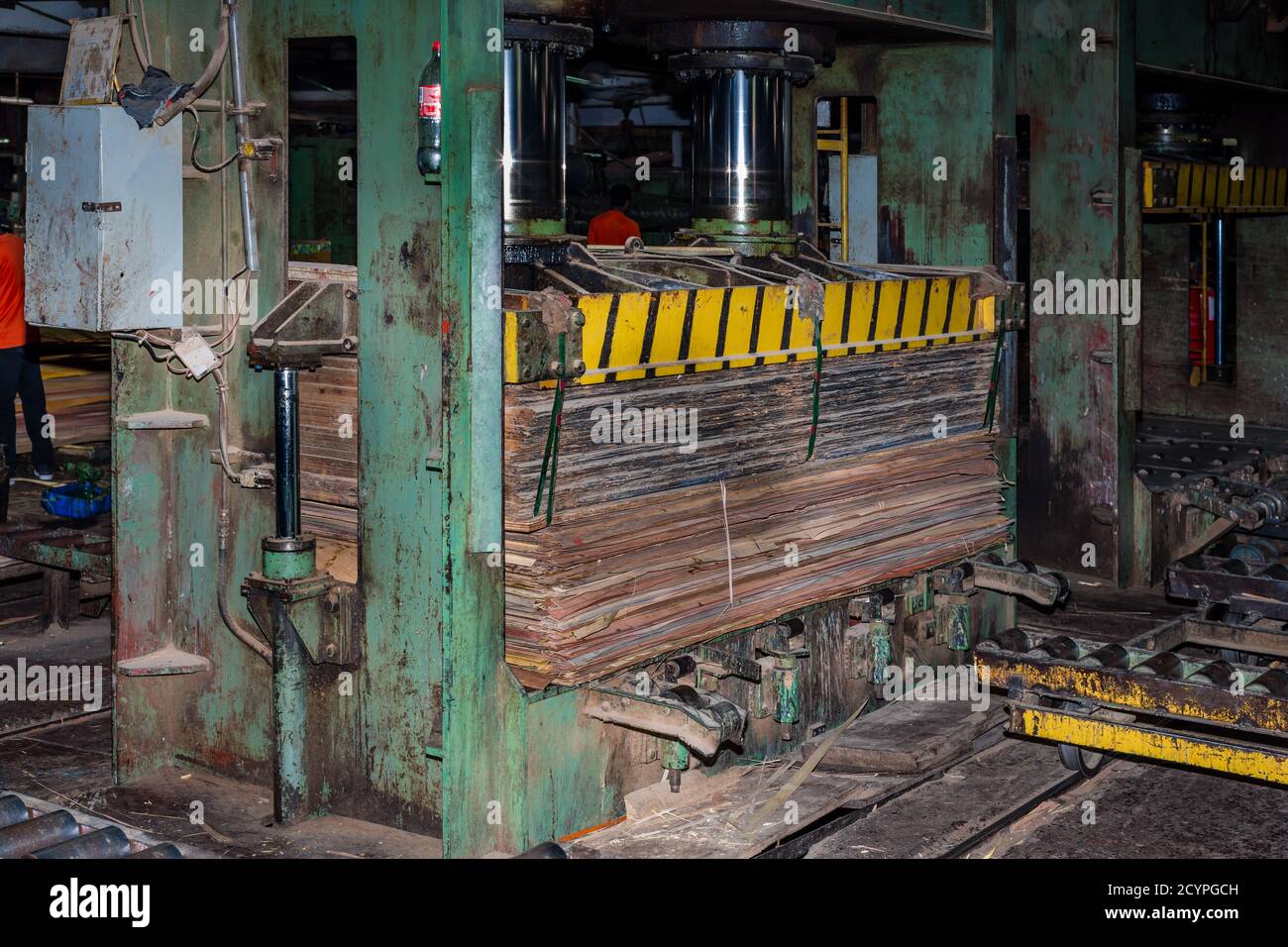 Cold Press of a Plywood Factory in Sandakan, Sabah, Malaysi Stock Photo ...