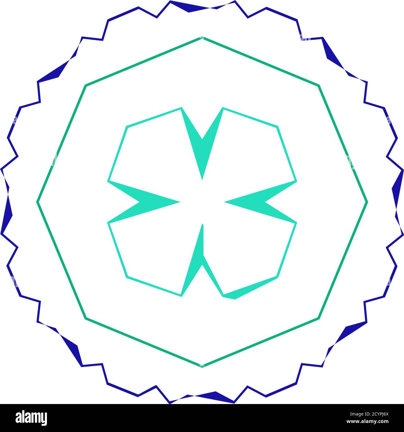 Abstract random geometry shape. Generative art geometric zig-zag, criss ...