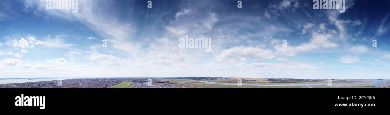 panoramic view of canvey island from Canvey Heights Country Park in ...