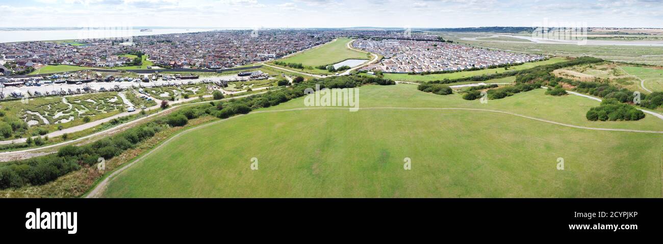 panoramic view of canvey island from Canvey Heights Country Park in ...