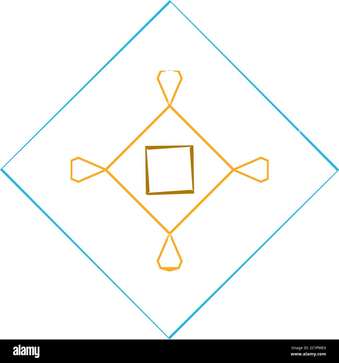 Abstract random geometry shape. Generative art geometric zig-zag, criss ...