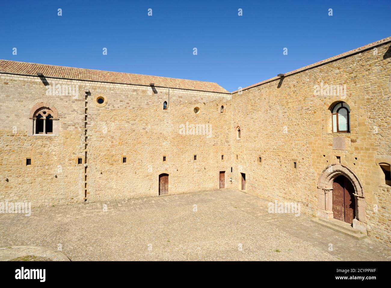 Norman castle courtyard, Castel Lagopesole, Basilicata, Italy Stock ...
