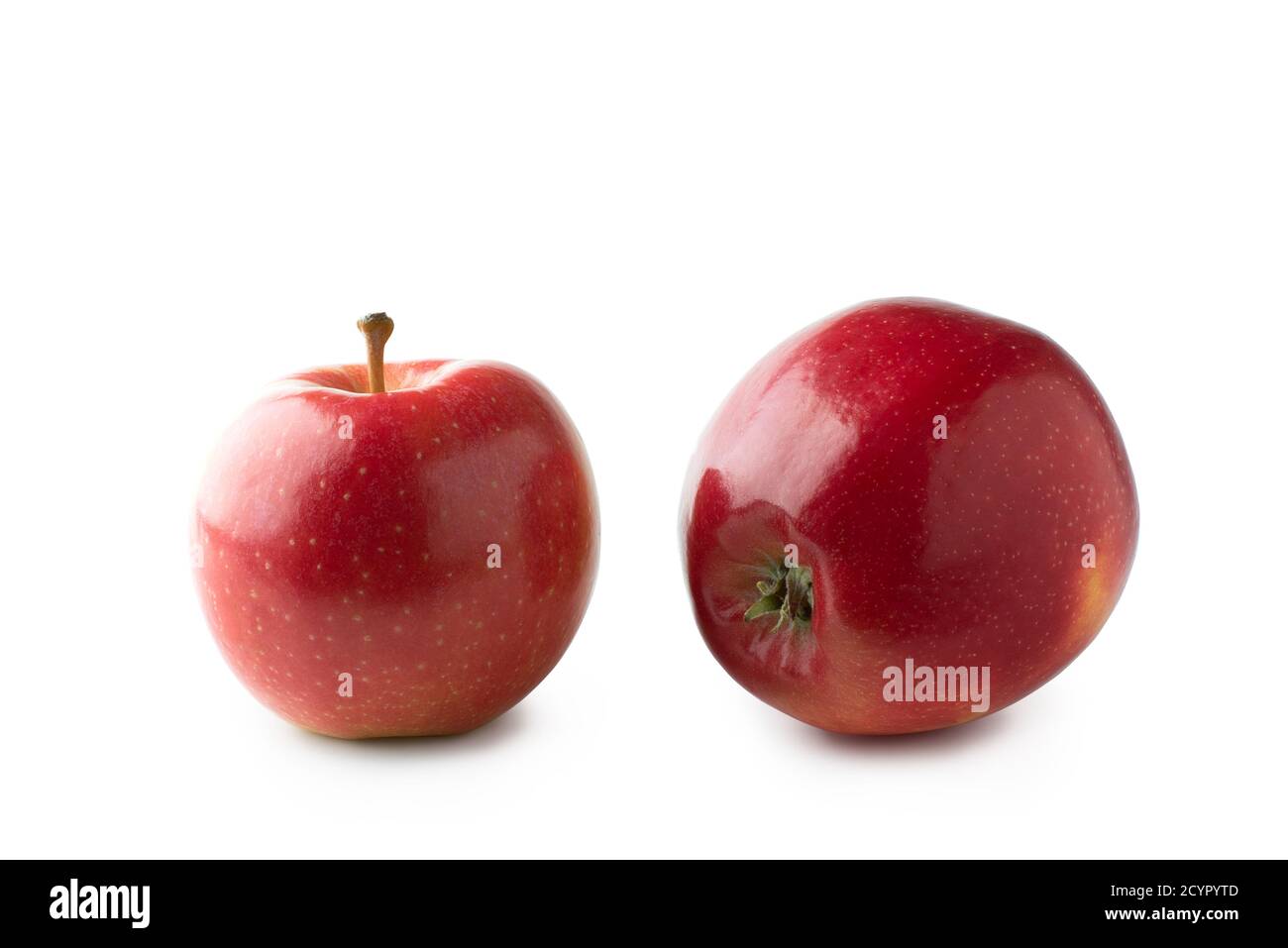 Two fresh red Gala apples isolated on white background. Clipping path ...