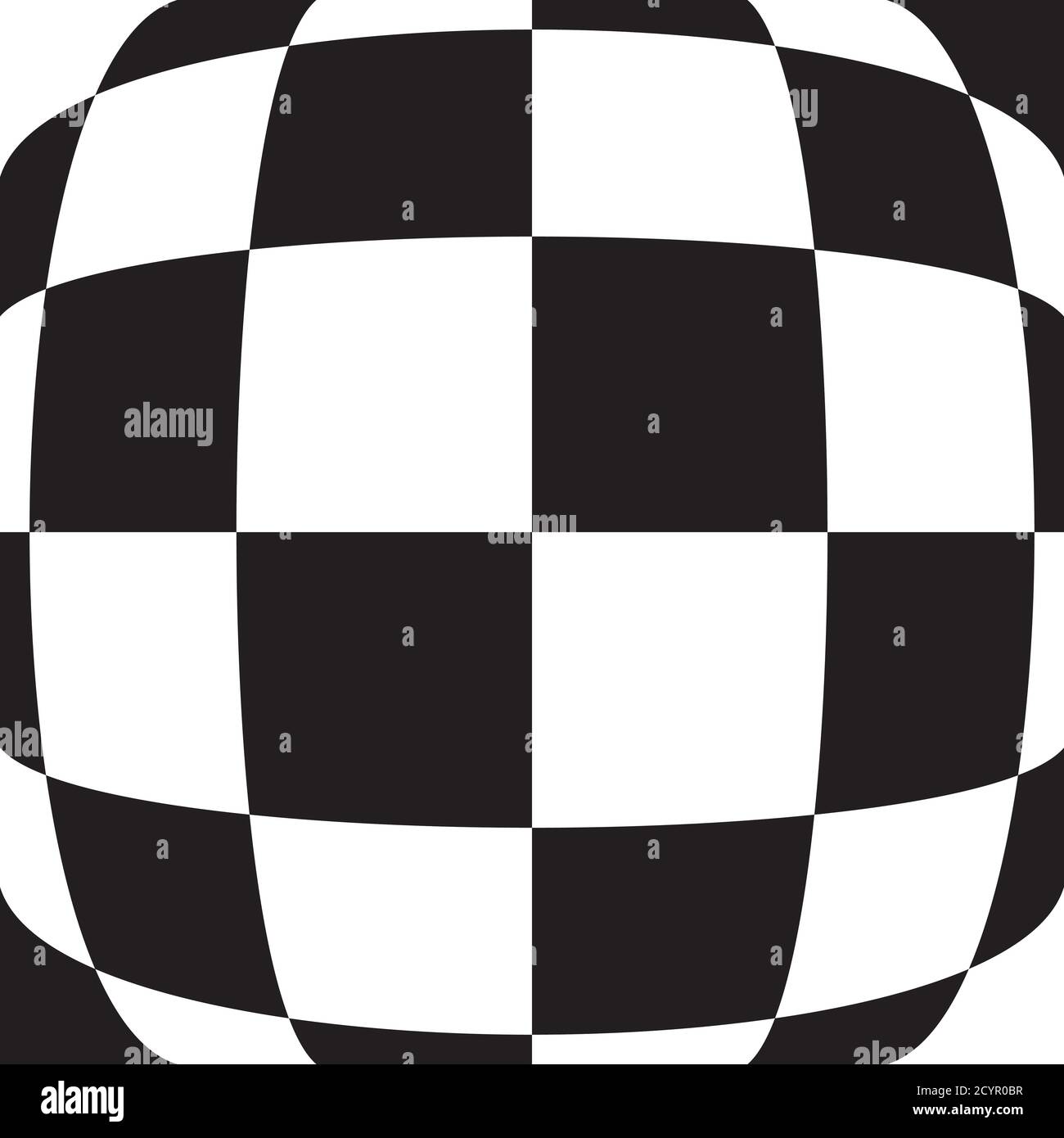 Dilate, bulge, inflate version Checkered, chequered, chessboard surface ...