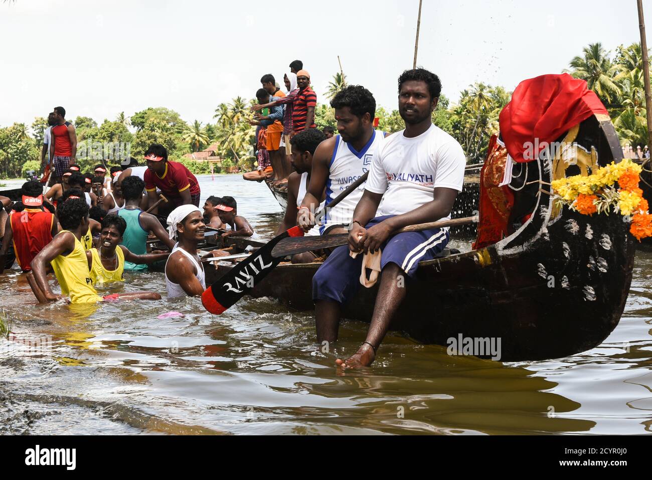 CHAMPAKULAM, INDIA - JULY 01: boat race sports, men in uniform ...