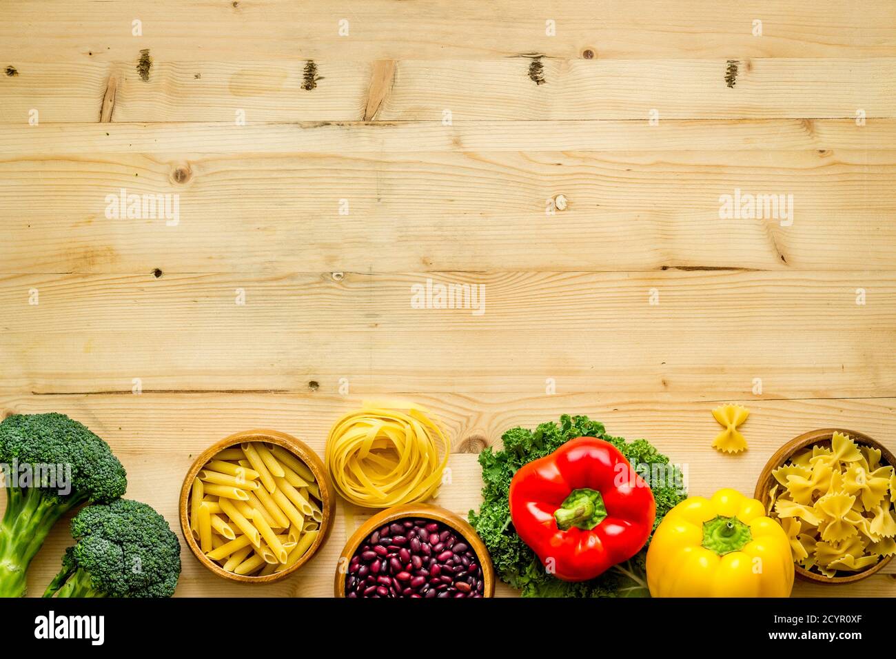 Vegetarian food background - set of vegetables and herbs Stock Photo ...