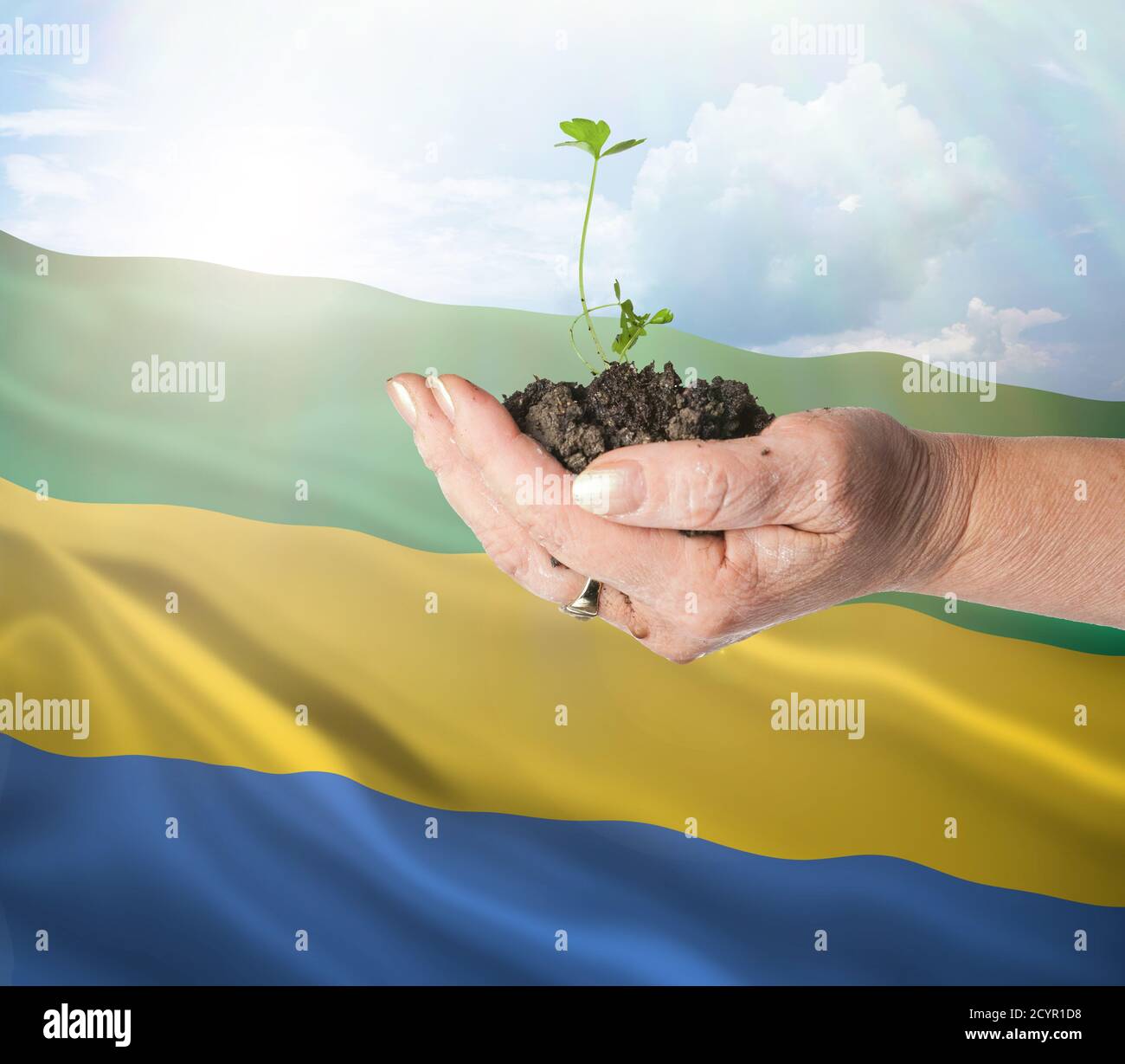 Gabon growth and new beginning. Green renewable energy and ecology ...