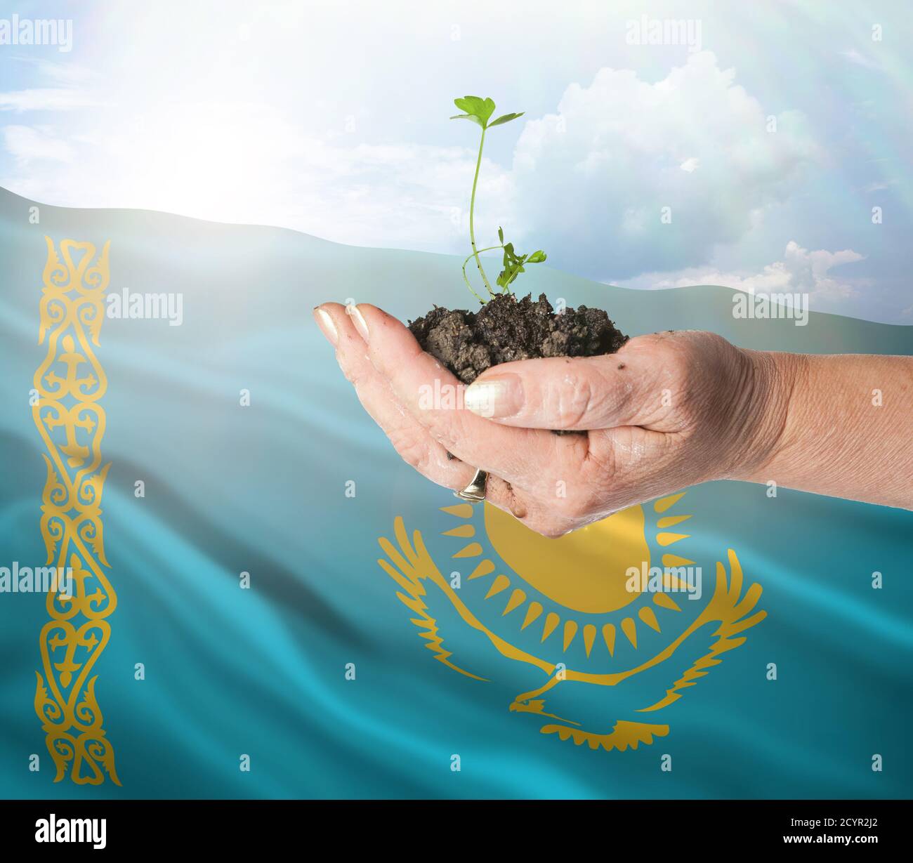 Kazakhstan growth and new beginning. Green renewable energy and ecology ...