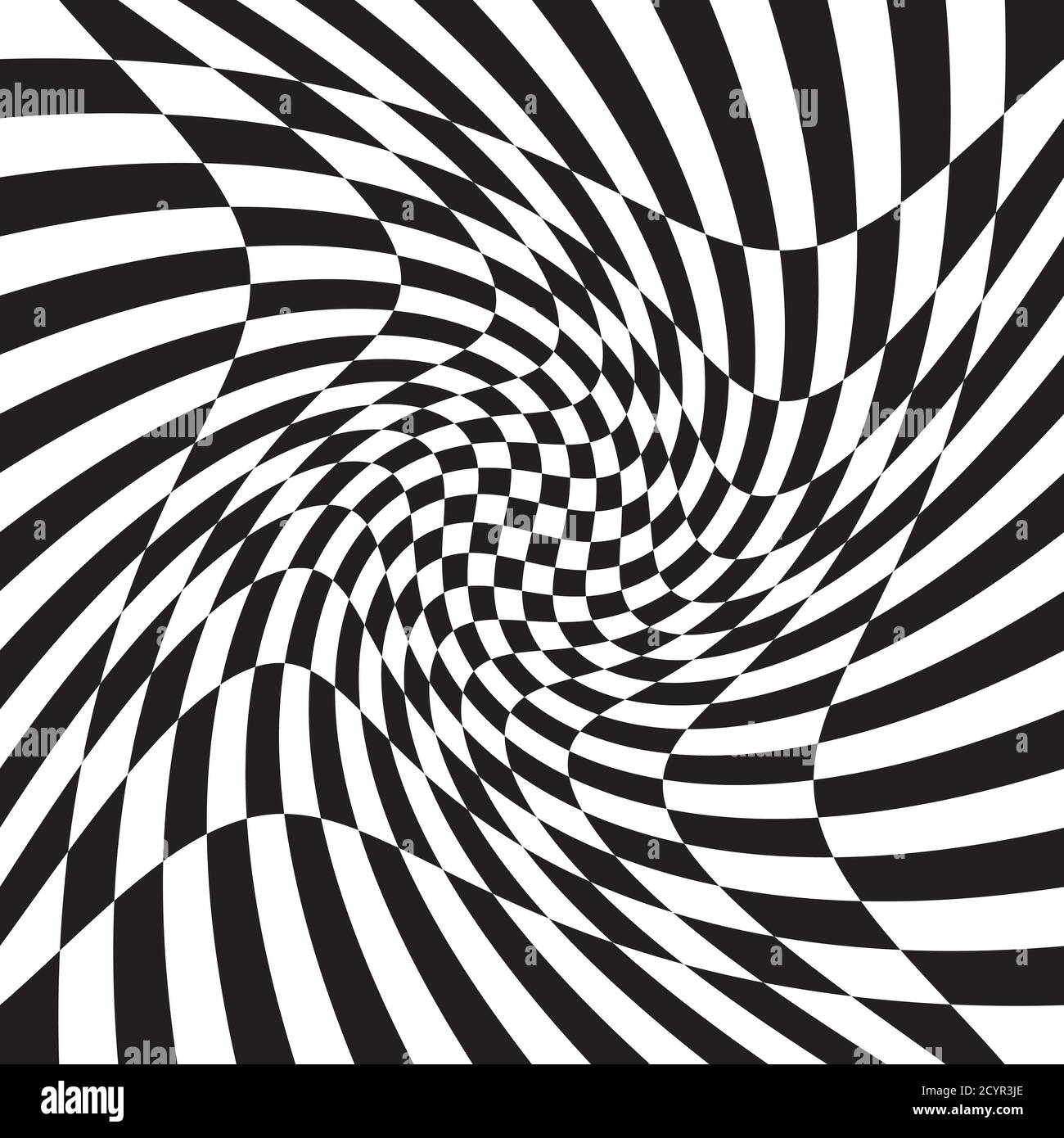 Checkered, chequered, chessboard surface with distortion, deformation ...