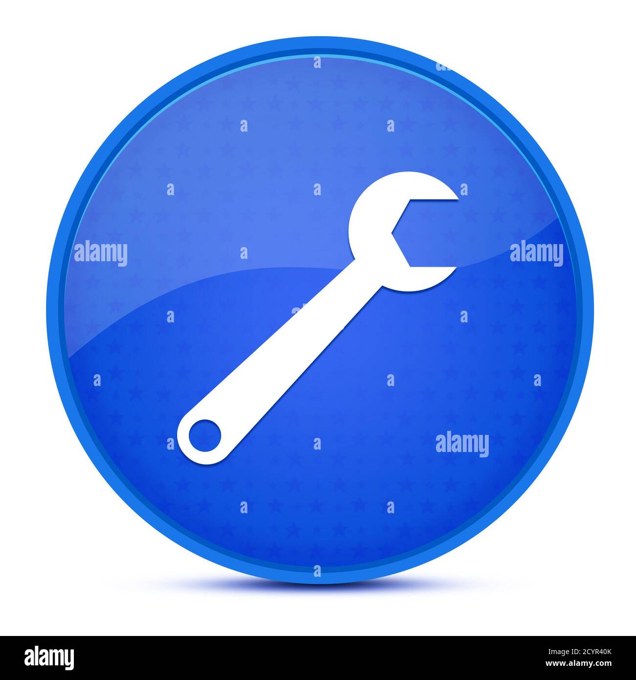 Spanner aesthetic glossy blue round button abstract illustration Stock ...