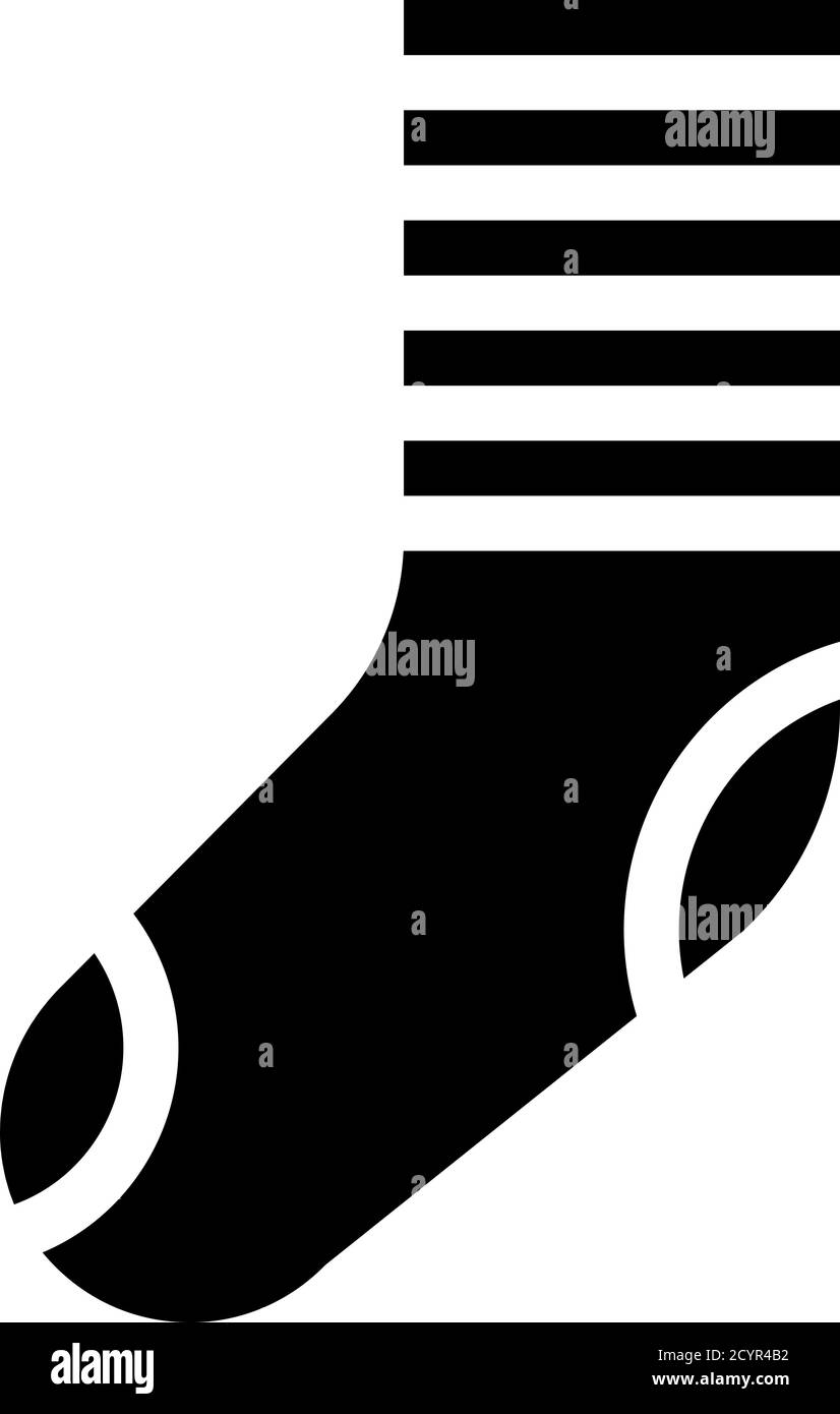 sock foot clothes glyph icon vector illustration Stock Vector Image ...