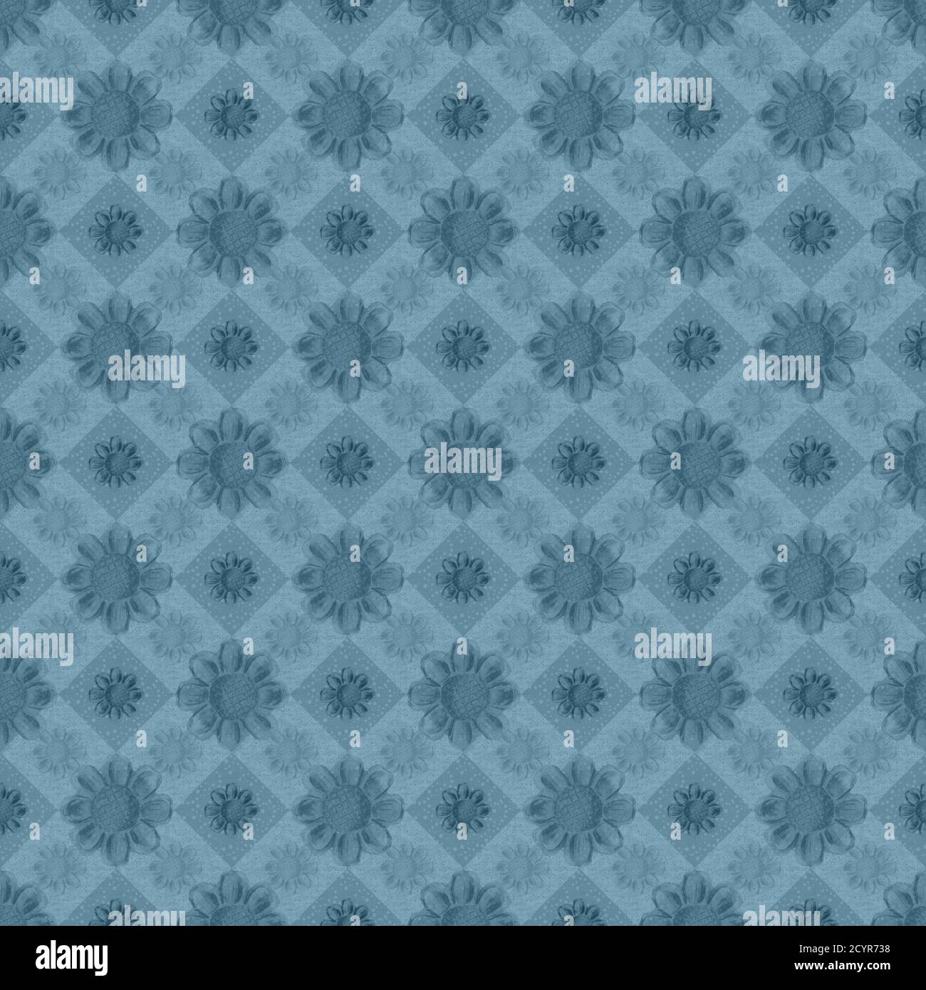 Flower pattern wallpaper fabric in blue and gray colors. Perfect for ...