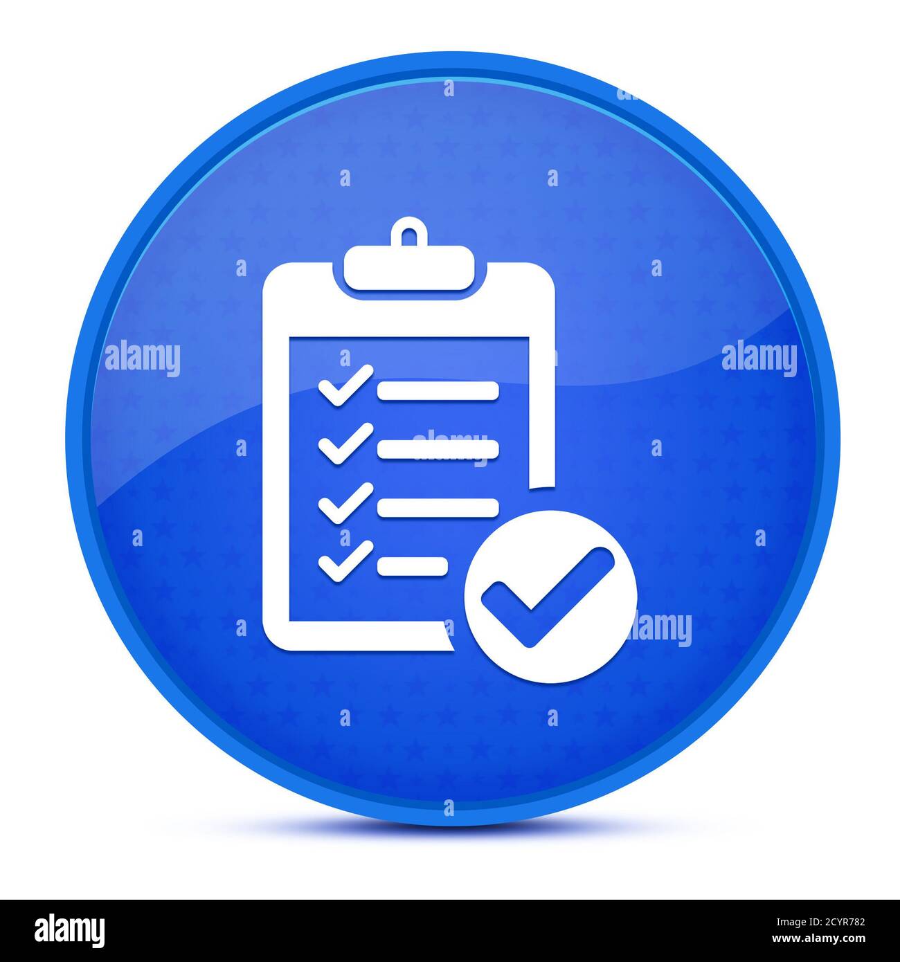 Checklist aesthetic glossy blue round button abstract illustration ...
