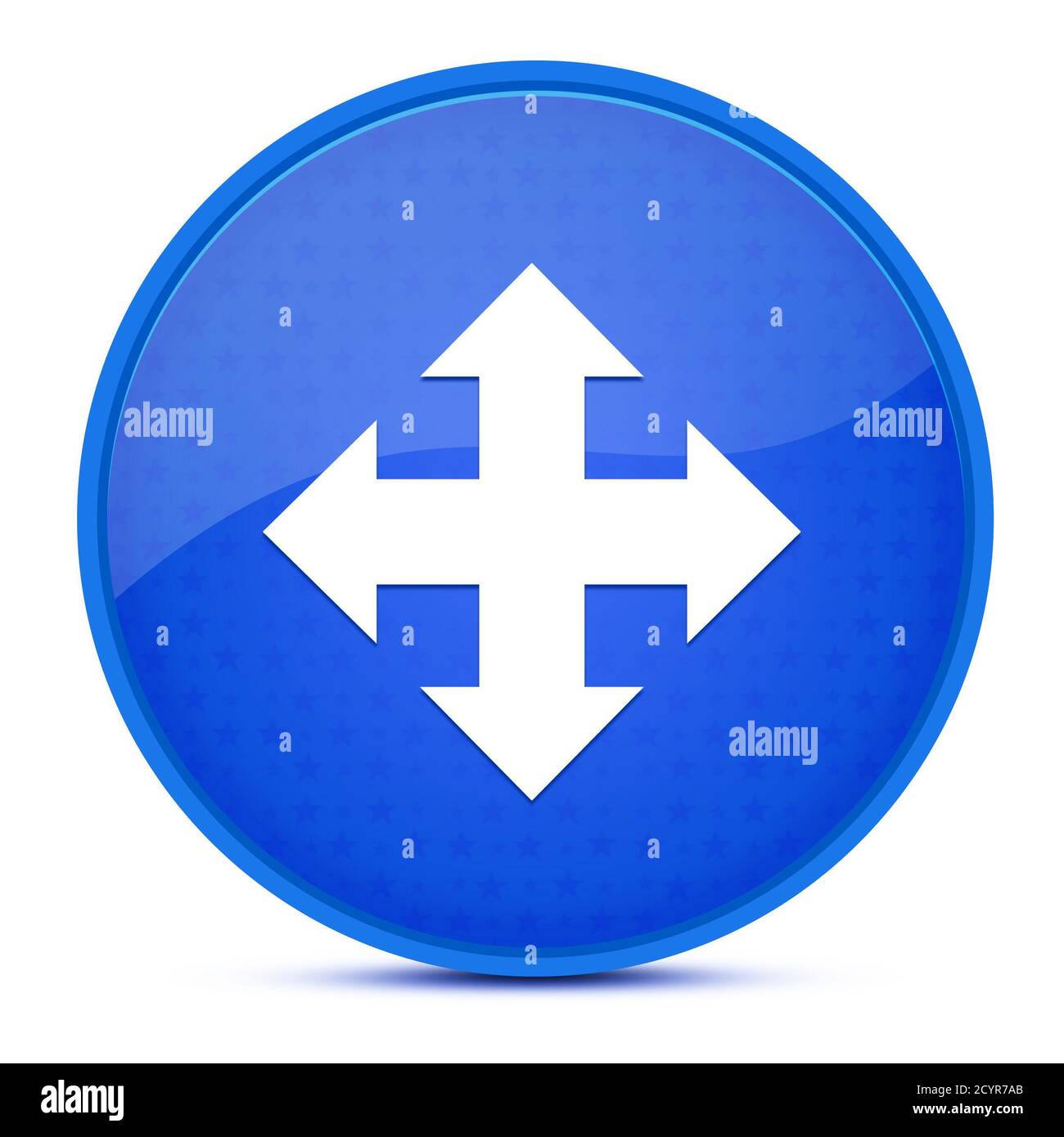 Move aesthetic glossy blue round button abstract illustration Stock ...