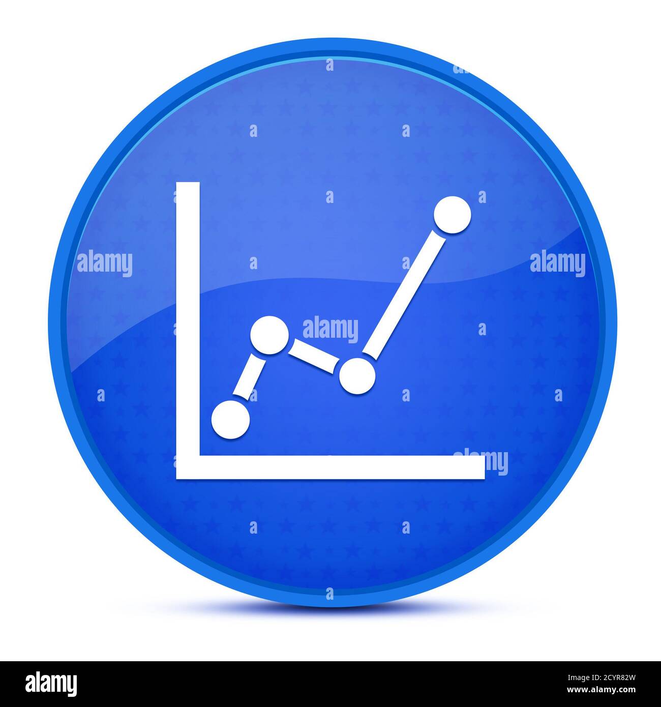 Chart aesthetic glossy blue round button abstract illustration Stock ...