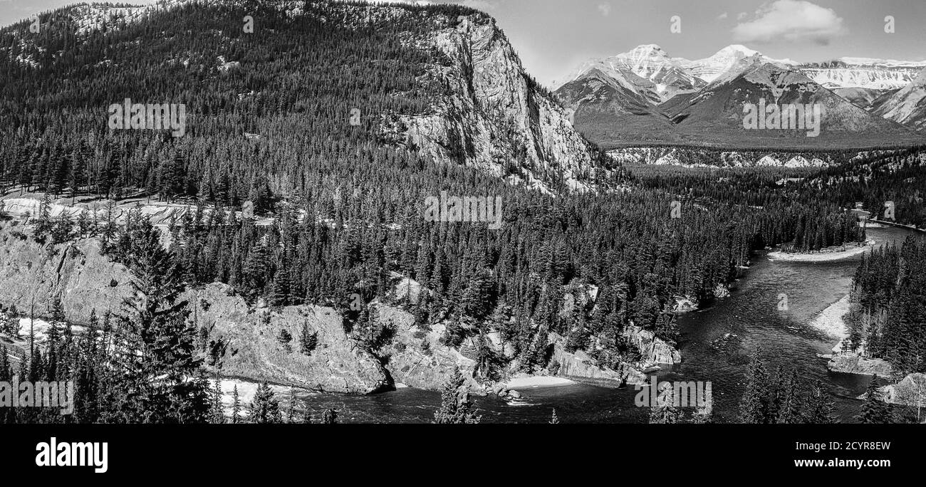 View of the Bow River from the Banff Springs Hotel. Banff National Park ...