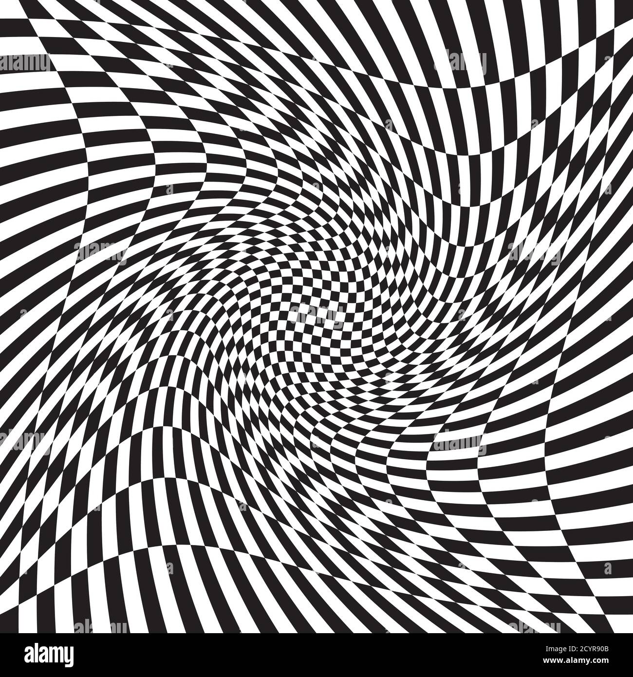 Checkered, chequered, chessboard surface with distortion, deformation ...