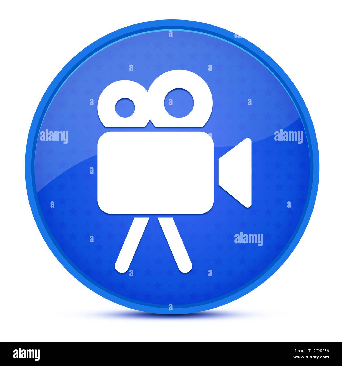 Video camera aesthetic glossy blue round button abstract illustration ...