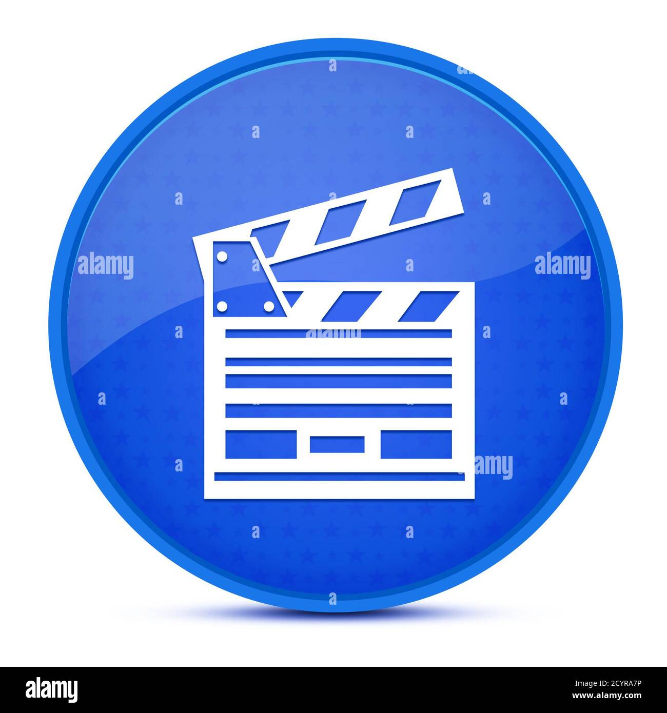 Cinema aesthetic glossy blue round button abstract illustration Stock ...