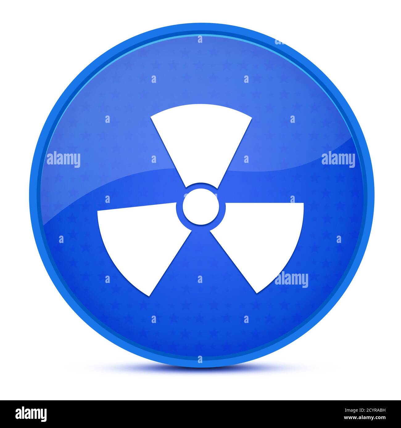 Radiation aesthetic glossy blue round button abstract illustration ...