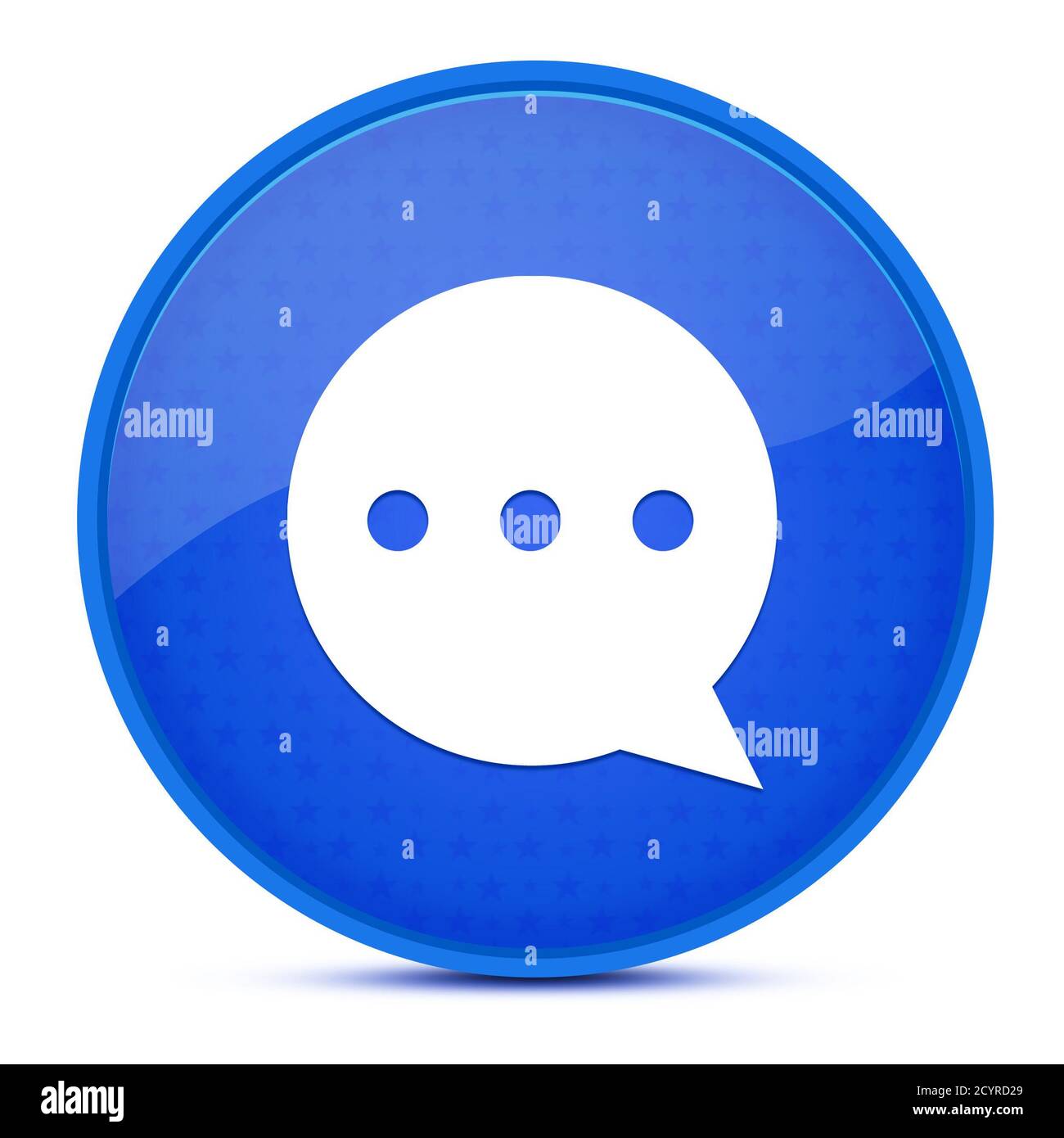 Comment aesthetic glossy blue round button abstract illustration Stock ...