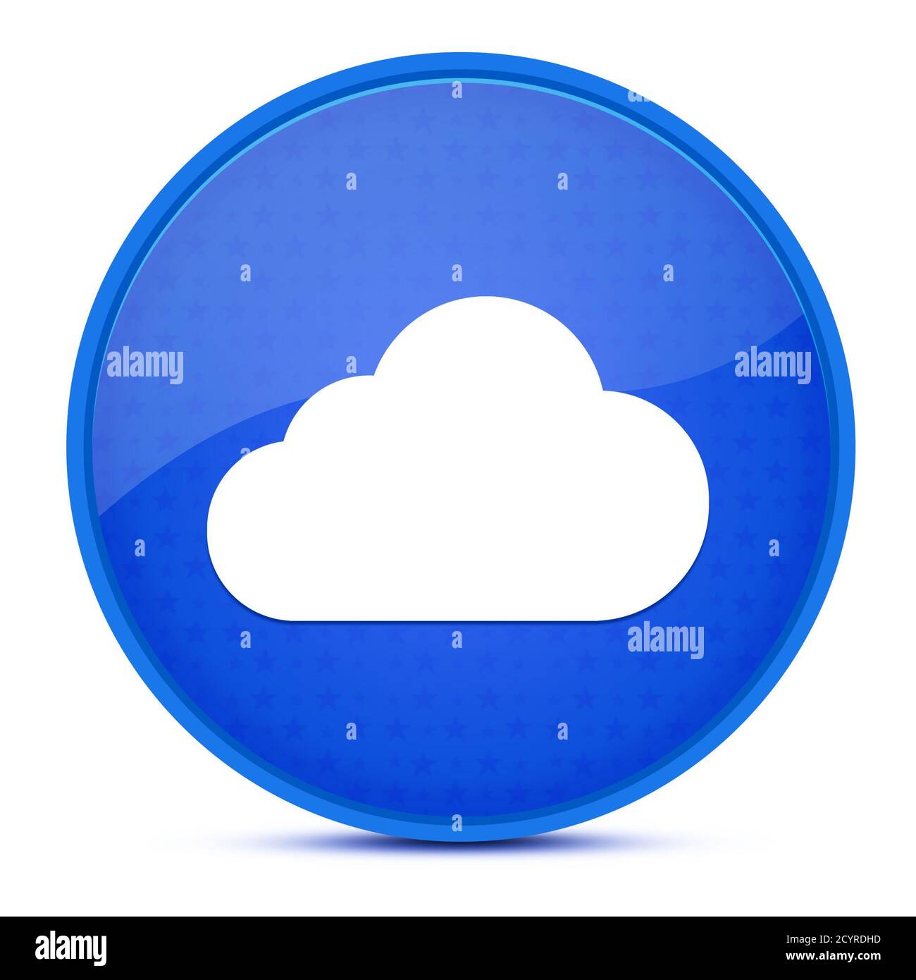 Cloud aesthetic glossy blue round button abstract illustration Stock ...