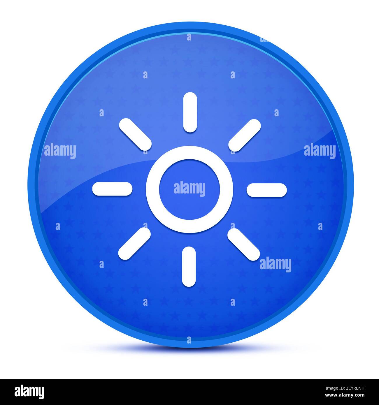Screen brightness sun aesthetic glossy blue round button abstract ...