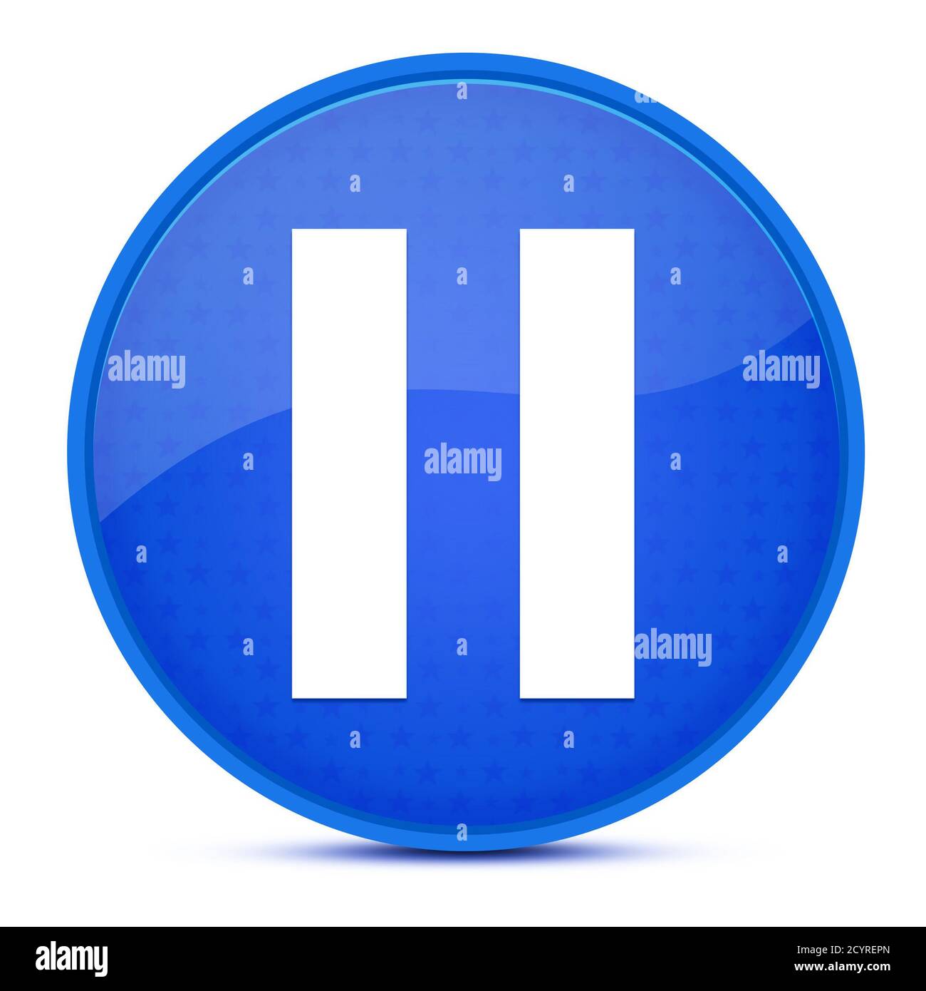 Pause aesthetic glossy blue round button abstract illustration Stock ...