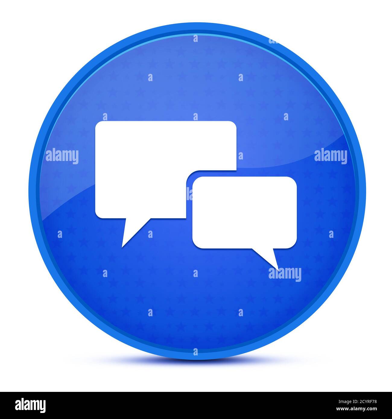 Chat bubble aesthetic glossy blue round button abstract illustration ...