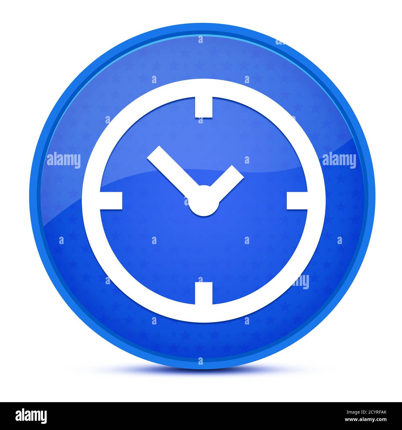 Clock aesthetic glossy blue round button abstract illustration Stock ...