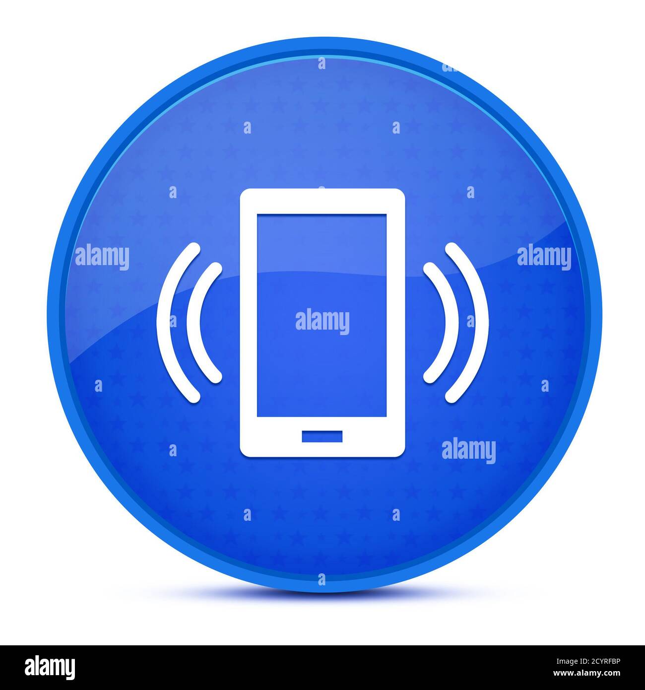 Smartphone network signal aesthetic glossy blue round button abstract ...