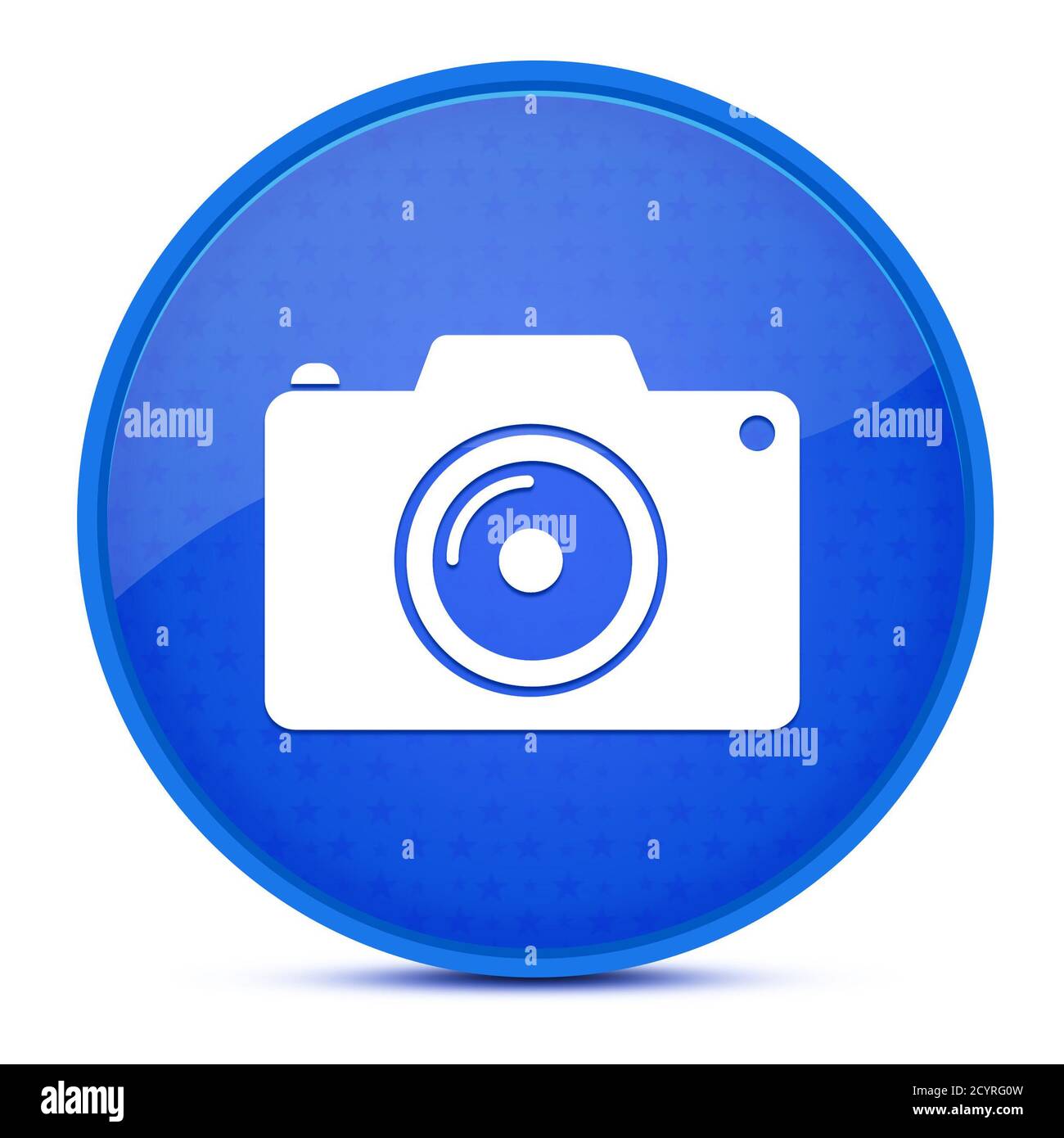 Camera aesthetic glossy blue round button abstract illustration Stock ...
